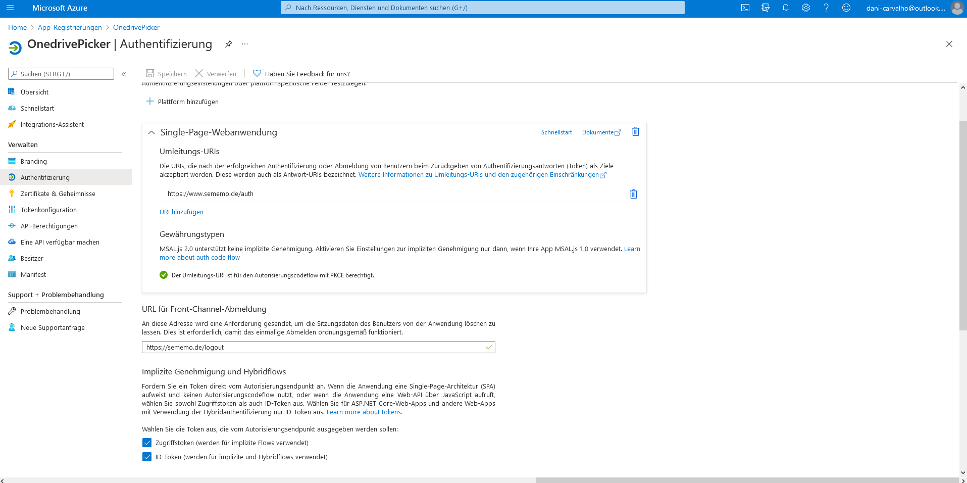 Azure aplication setup for OneDrive file picker SDK - Microsoft Q&A