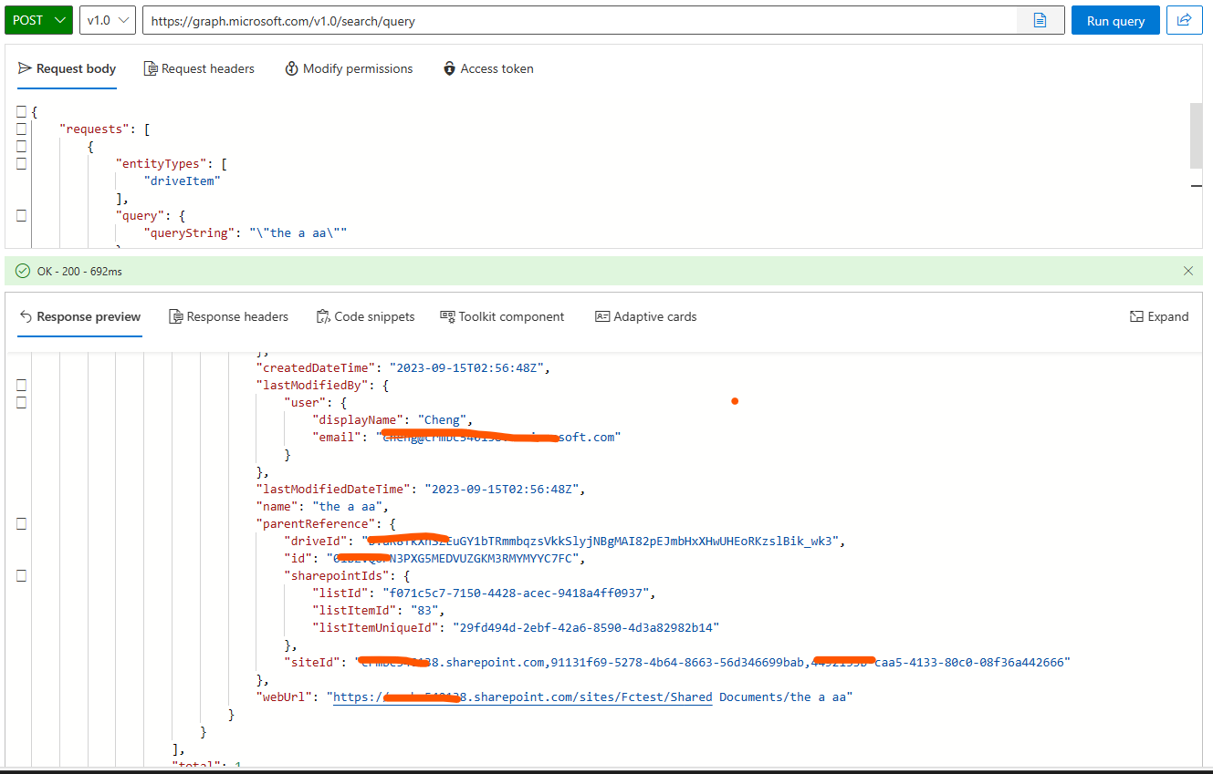 Sharepoint Document Library Item Searching Using The Graph Api Within My Spfx Solution React