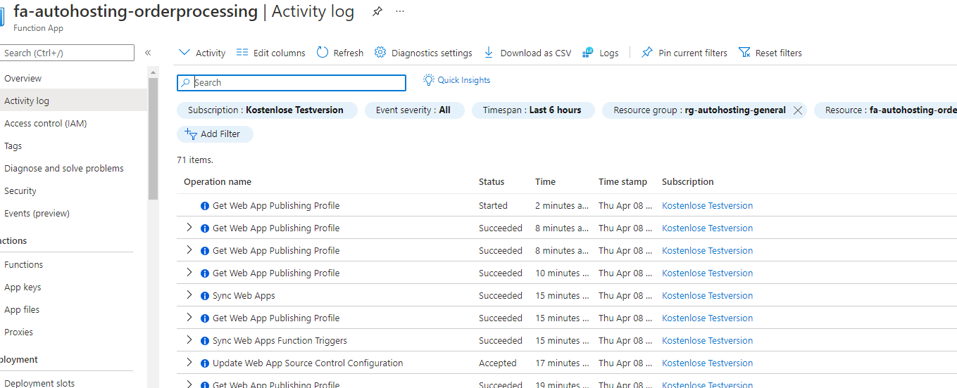 Azure Functions Deployment With Azure Repo Does Not Work Microsoft Qanda