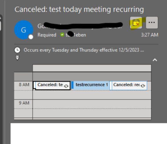 How to delete a meeting occurrence that has already been removed from calendar - Microsoft Q&A