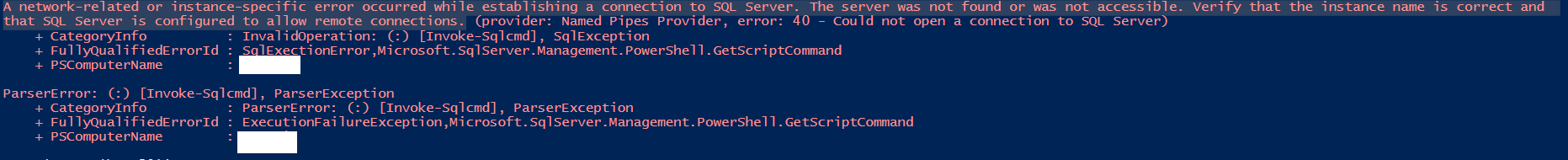 Invoke Sqlcmd Serverinstance Parameter Not Accepting Variable