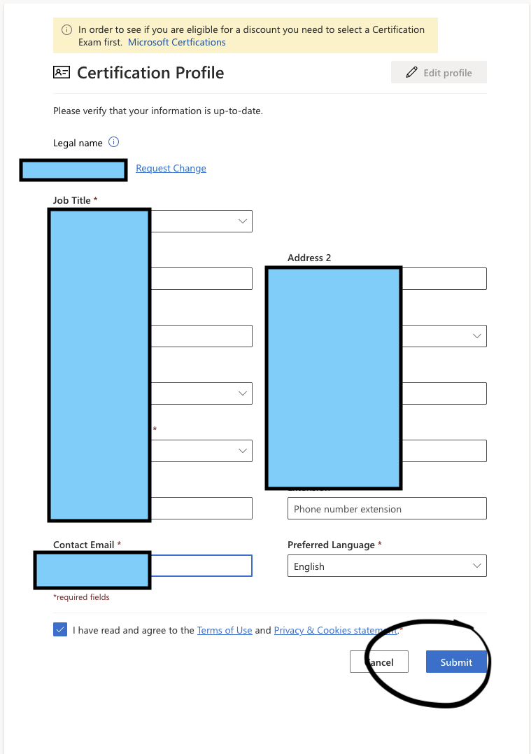 Unable to change email in Connected certification profile - Microsoft Q&A