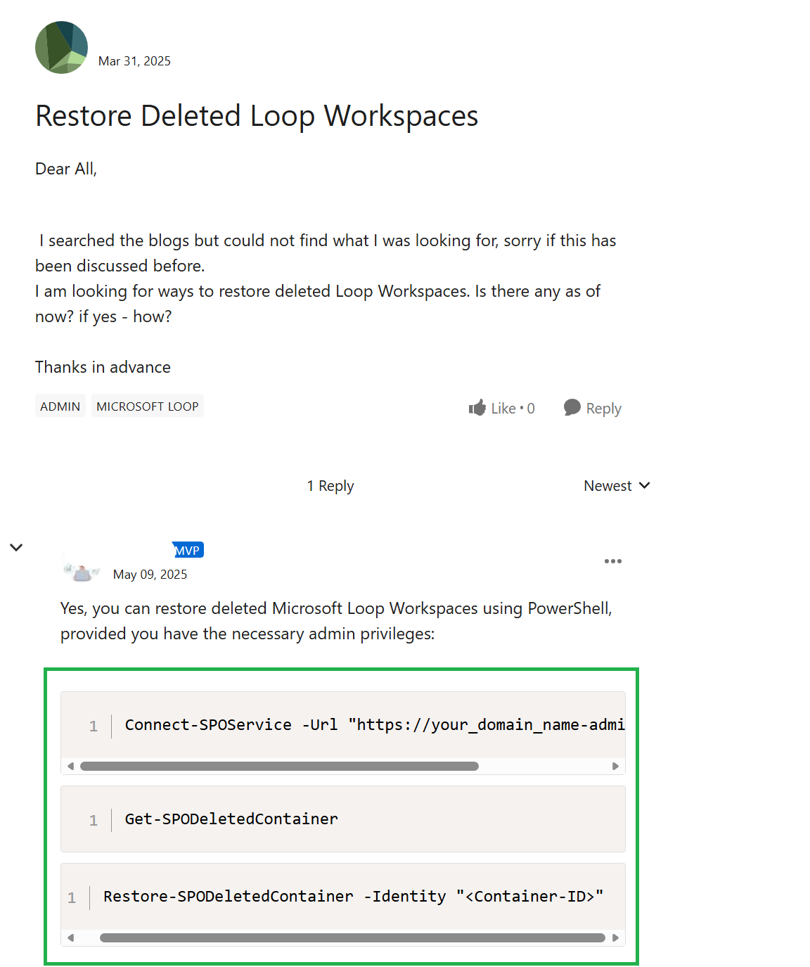 How to restore a deleted Microsoft Loop? - Microsoft Q&A