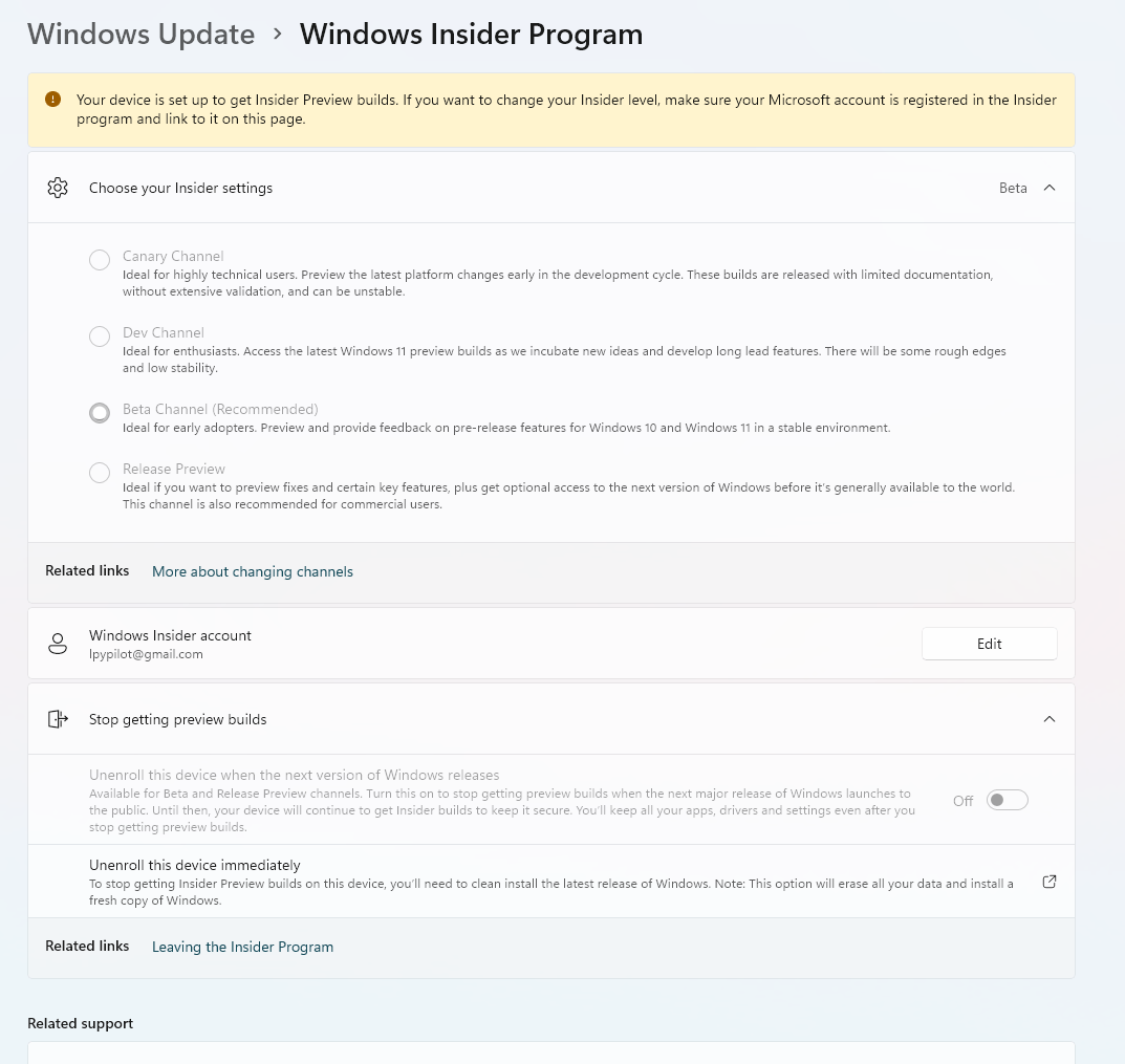 I cannot leave the Windows Insider Program. - Microsoft Q&A