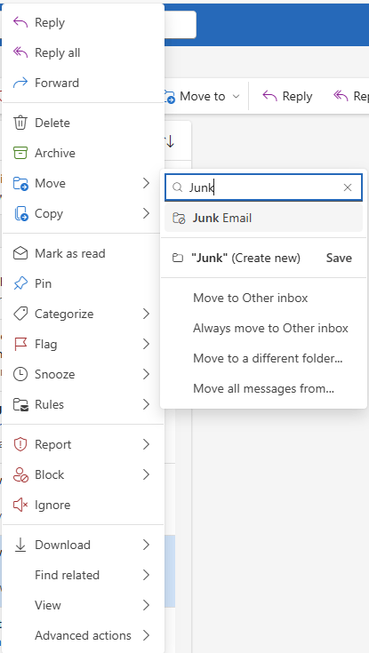 Junk option gone in Outlook Microsoft 365 - Microsoft Q&A