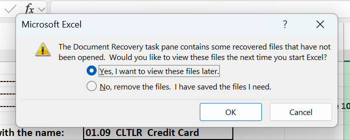 How to find a file that causes the Document Recovery Task Panel to come ...