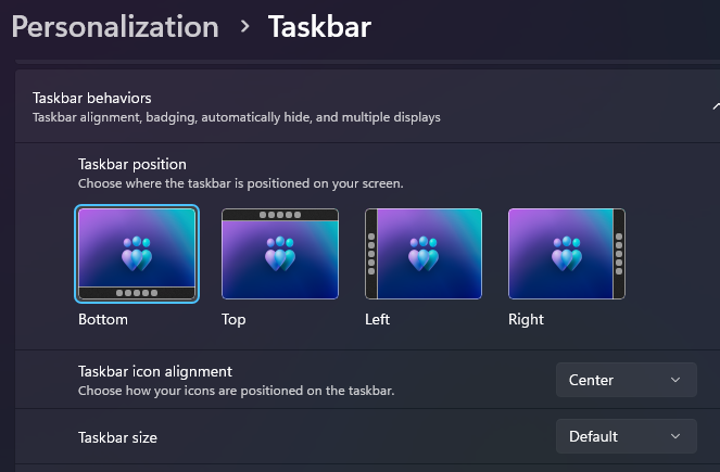 Task Bar Placement to top of screen - Microsoft Q&A