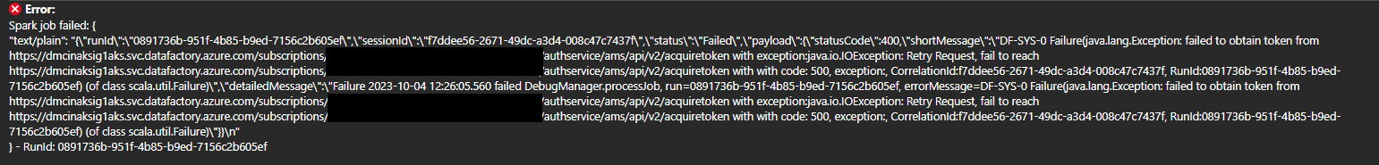 DF-SYS-0 Failure(java.lang.Exception: DfmTokenFetcher parse DFM Token ... DF-SYS-0 Failure(java.lang.Exception: DfmTokenFetcher parse DFM Token ...