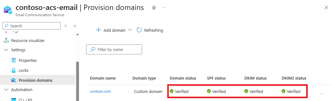 Custom domain is valid but not showed in connected domains - Microsoft Q&A