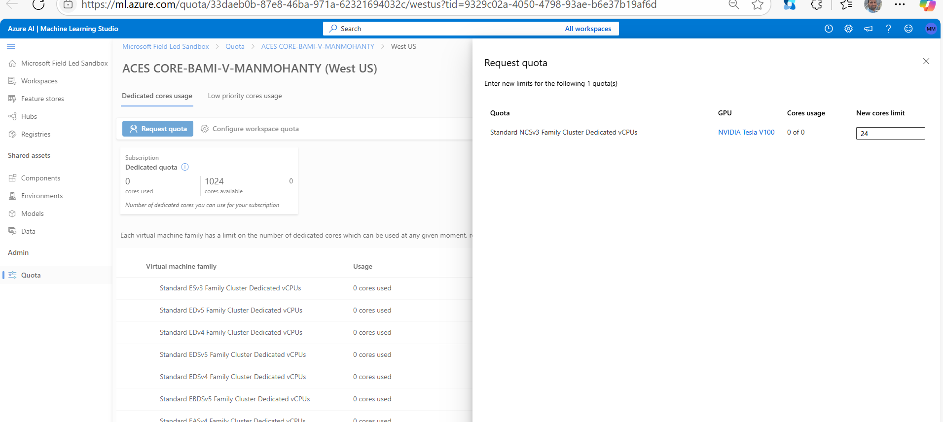 request quota increase - Microsoft Q&A