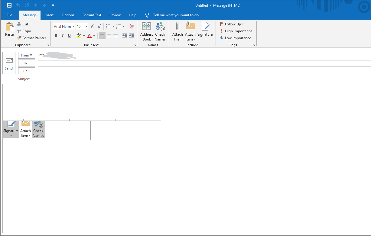 Office 2016 - Outlook, Word and Excel image and form items display ...