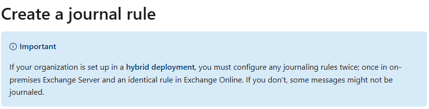 EXO 365 journal rule does not run on emails from on-prem - Microsoft Q&A