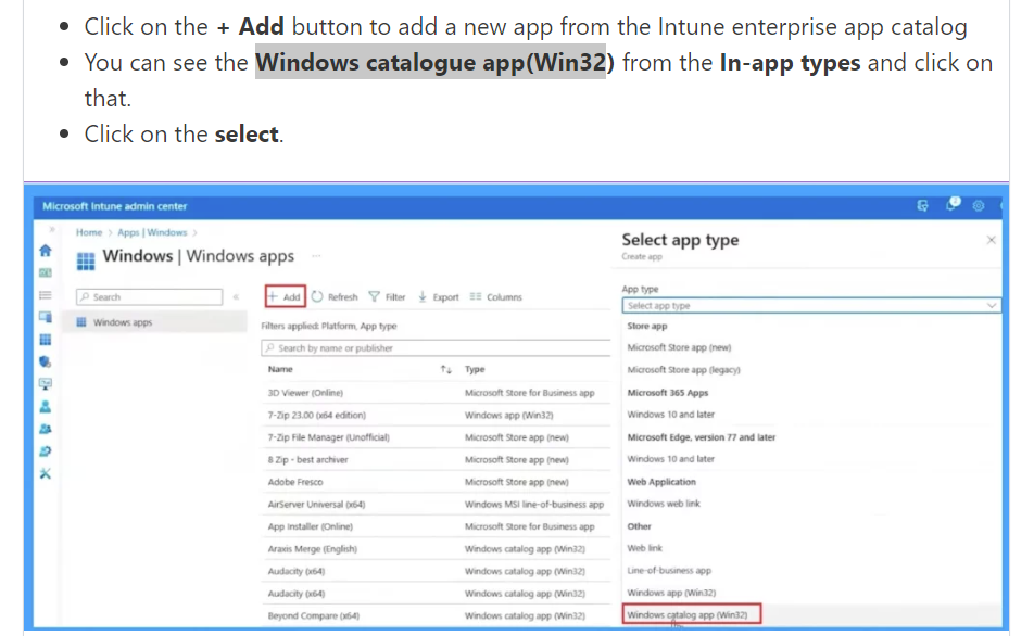 Windows catalogue app(Win32) - Microsoft Q&A