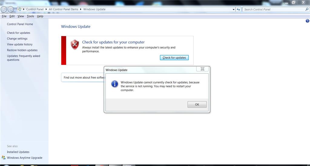 How to fix "Windows Update cannot currently check for updates, because ...