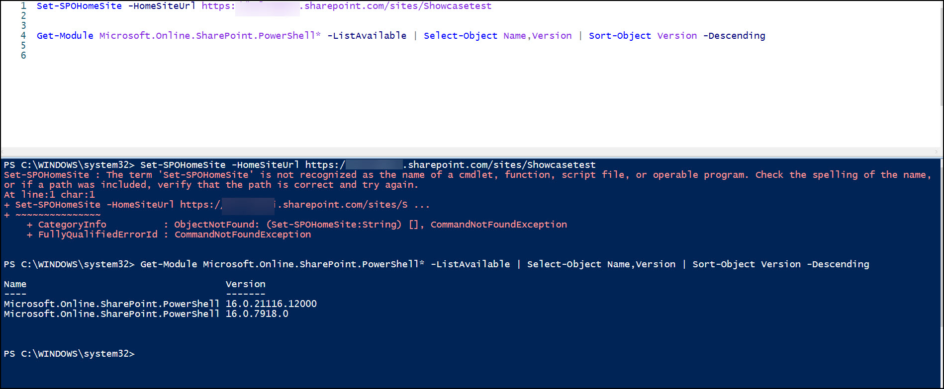 Set-SPOHomeSite failing - Microsoft Q&A