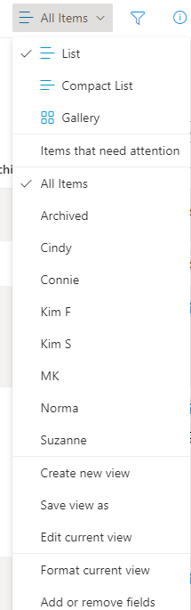 SharePoint List Views sometimes tabbed, sometimes a dropdown - Microsoft Q&A