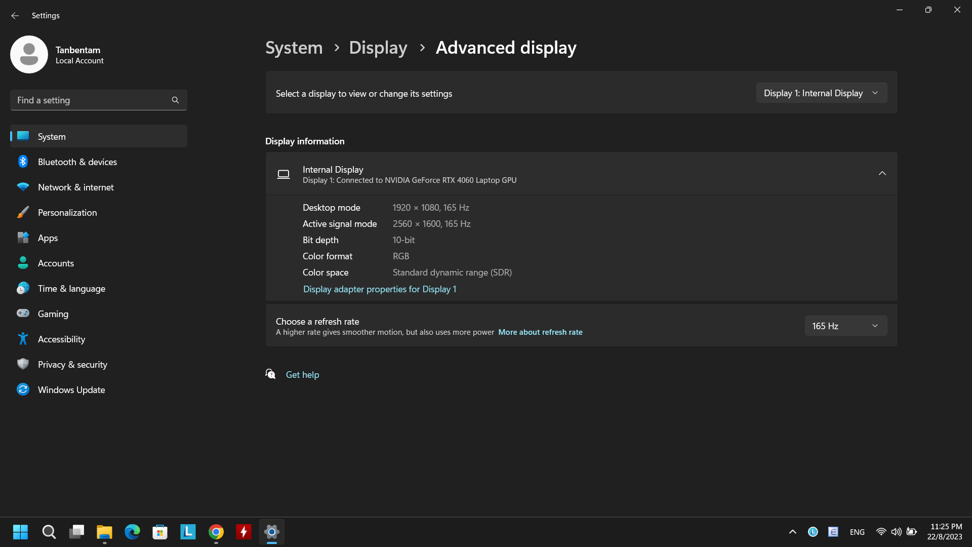 My desktop mode resolution and active signal mode was not matching when ...