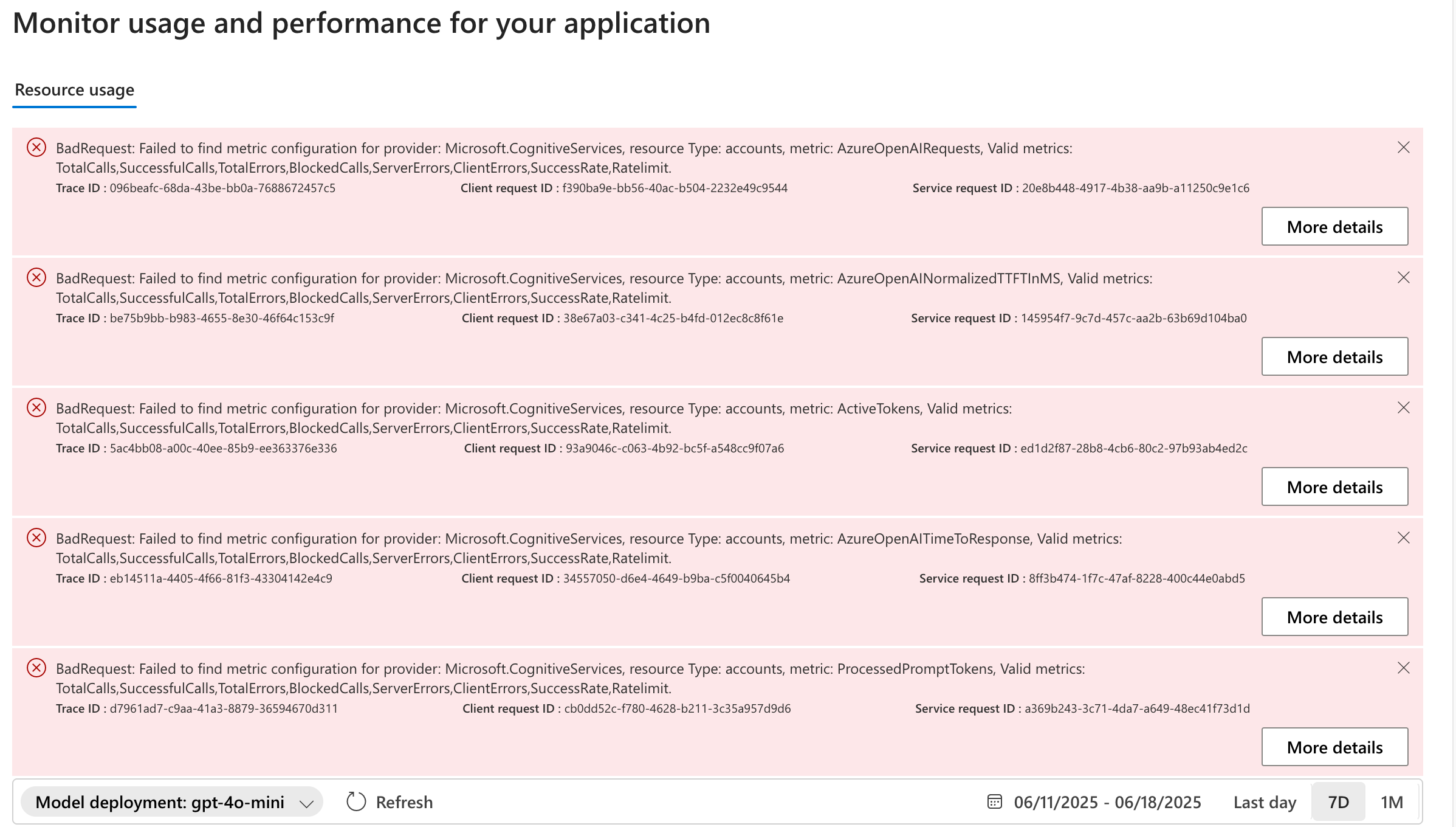 Error Badrequest Failed To Find Metric Configuration For Provider Microsoft Qanda