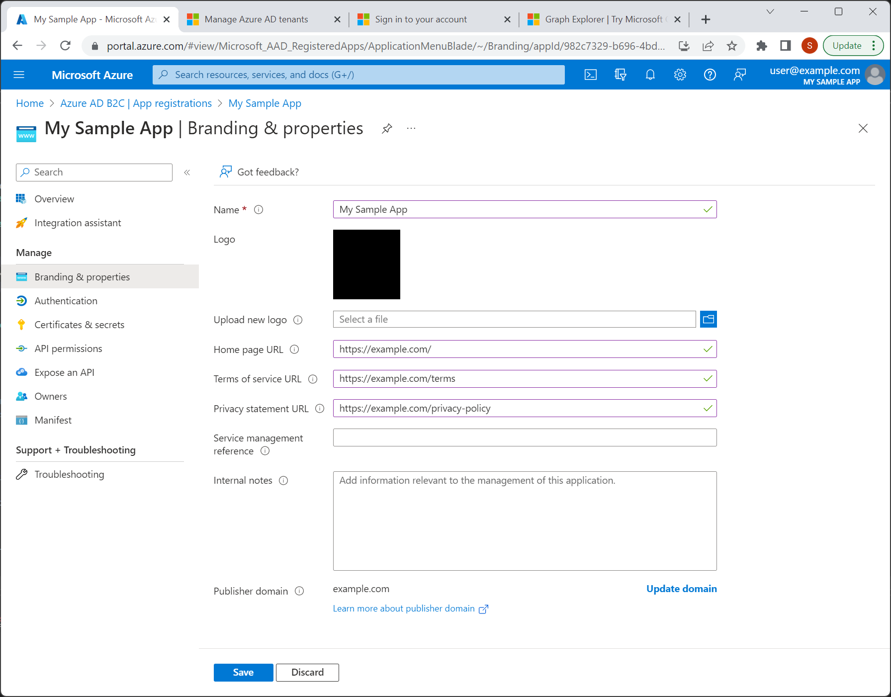 How to verify publisher for Azure AD B2C app - Microsoft Q&A