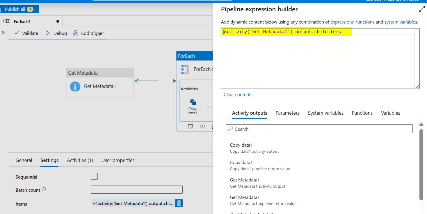 For Each Activity To Process Csv Files Microsoft Qanda