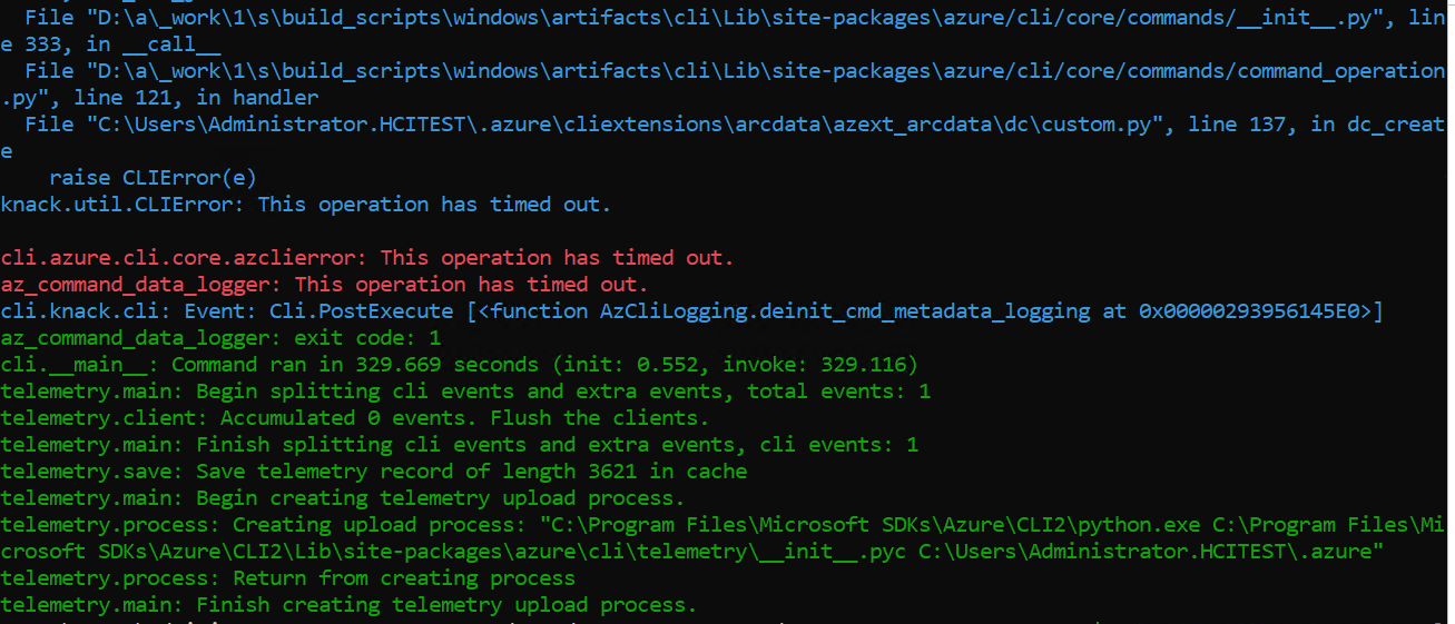 Error deploying azure arc data controller via cli in direct mode ... Error deploying azure arc data controller via cli in direct mode ...