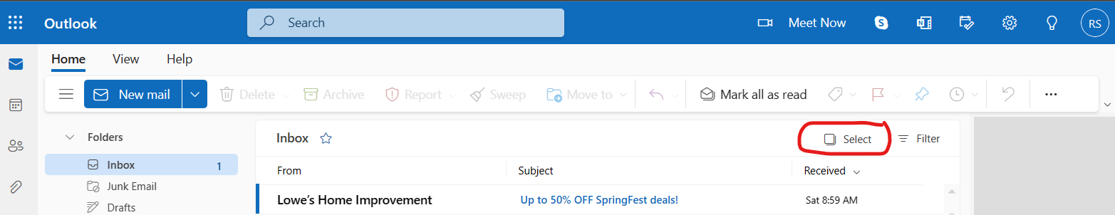 The missing check boxes in hotmail inbox - Microsoft Q&A