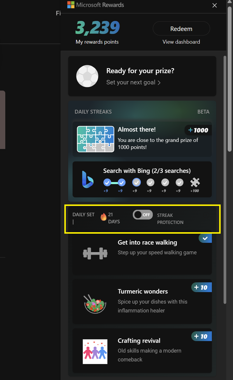 How do i turn on streak protection? - Microsoft Q&A
