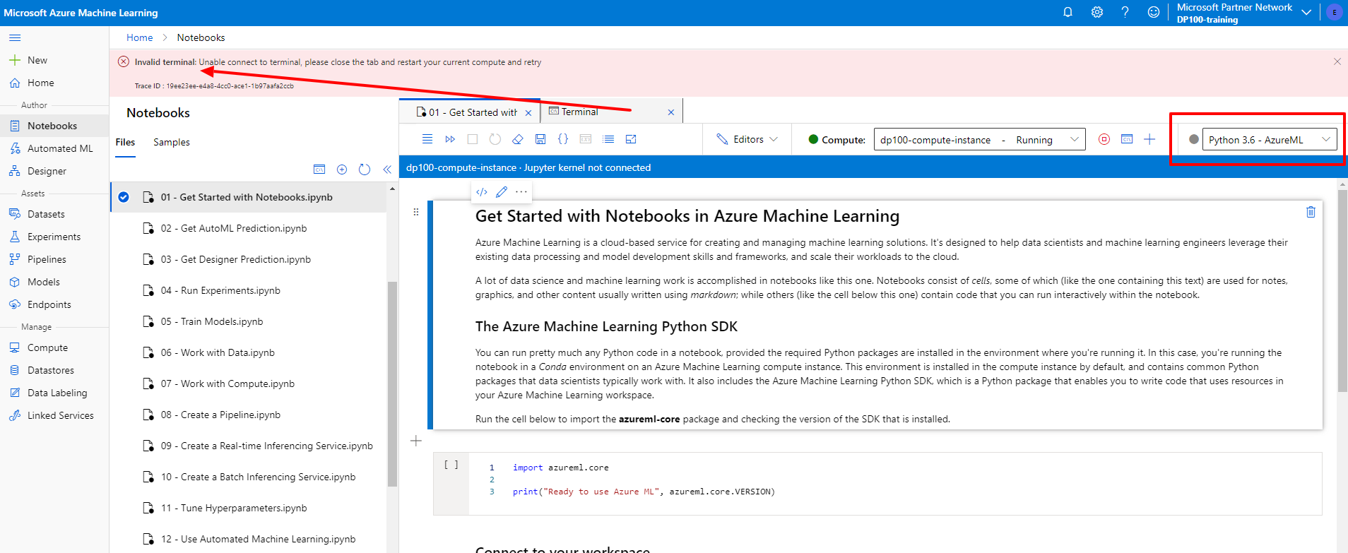 Azure Ml Notebook Python Kernel Never Loads Microsoft Qanda