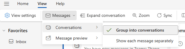 disable grouping in the New Outlook desktop app - Microsoft Q&A