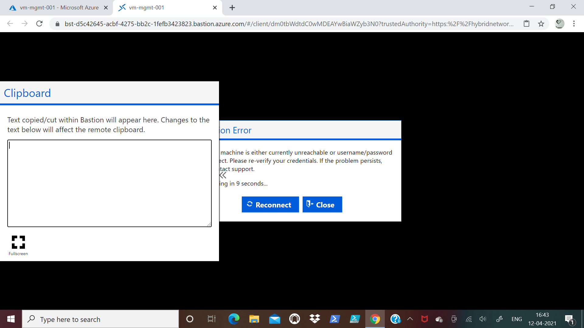 Iam Getting Error When Iam Connecting Bastion Using Vm In Azurelike A 5638