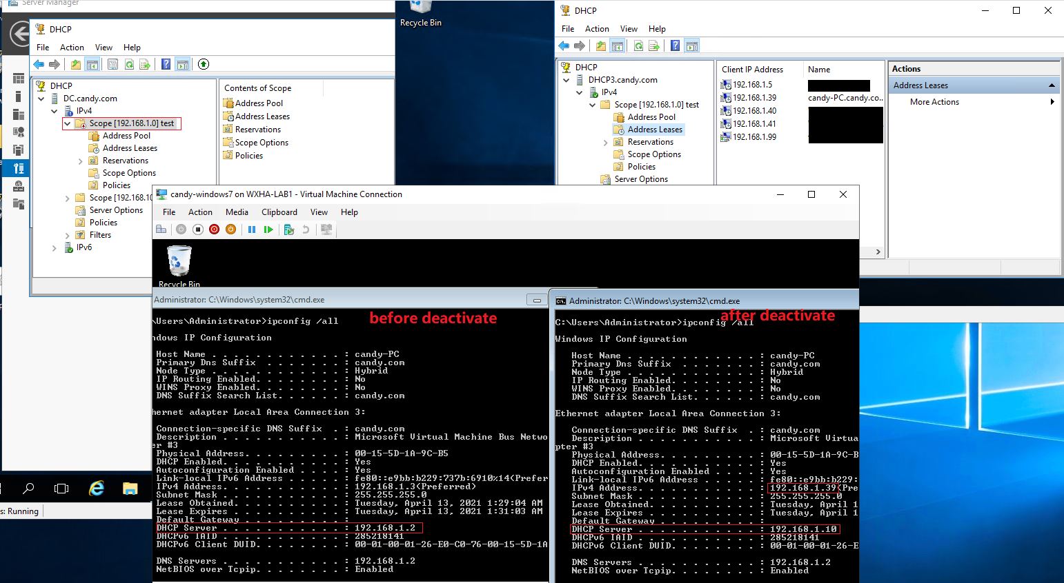 Server 2016 DHCP Failover for Single IP Scope - Microsoft Q&A