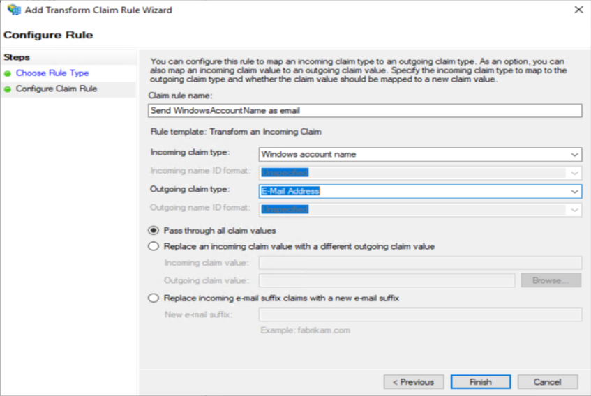 Would like to know how to get ADFS pass domain\username to Sharepoint ...