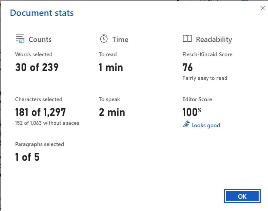How to count number of sentences in word document? - Microsoft Q&A