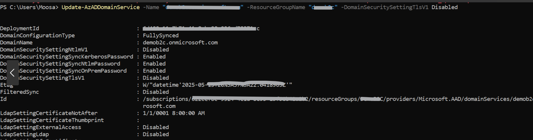 Impossible d’activer TLS 1.2 Only Mode sur Microsoft Entra Domain Services - Microsoft Q&A