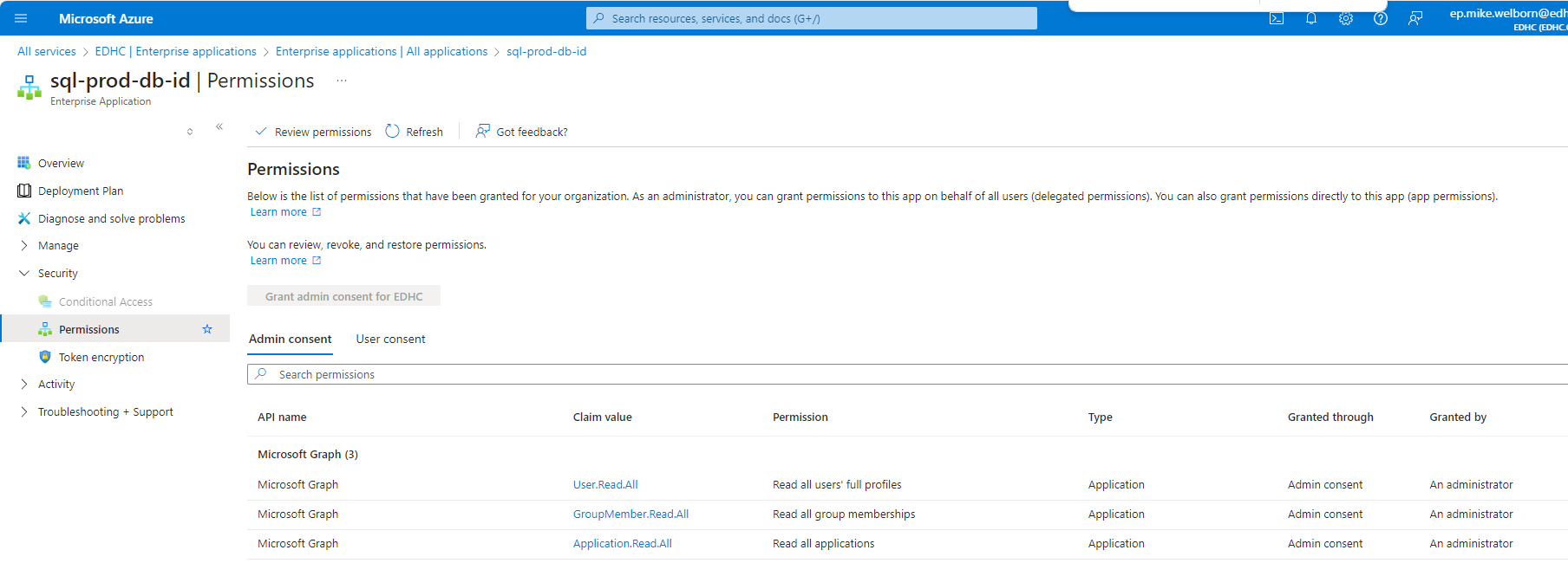 What permissions are needed for an Azure Runbook to execute the SQL command CREATE USER FROM ...