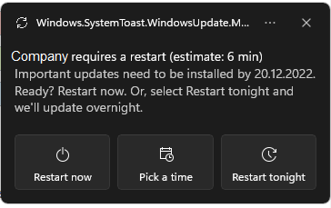 New Windows Update toast notification? - Microsoft Q&A