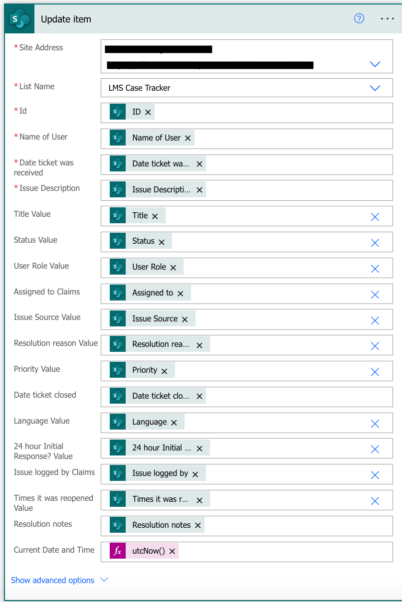 Update item not working in Power Automate - Microsoft Q&A