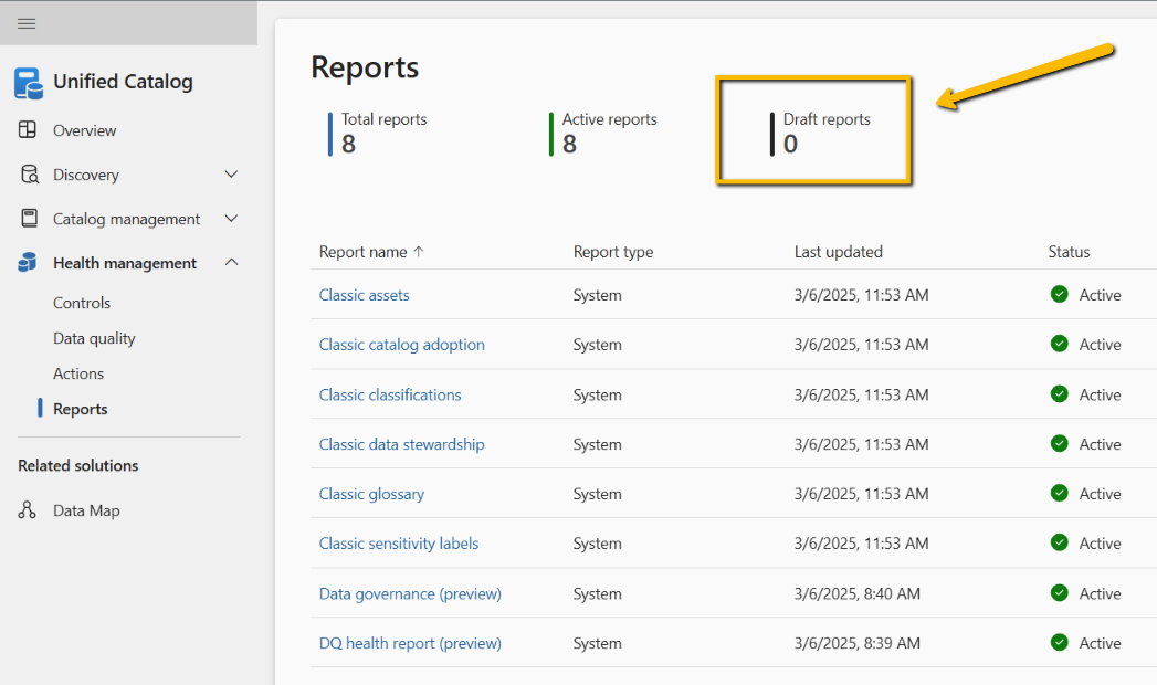 What are Draft reports in the Health Management\Reports section in ...