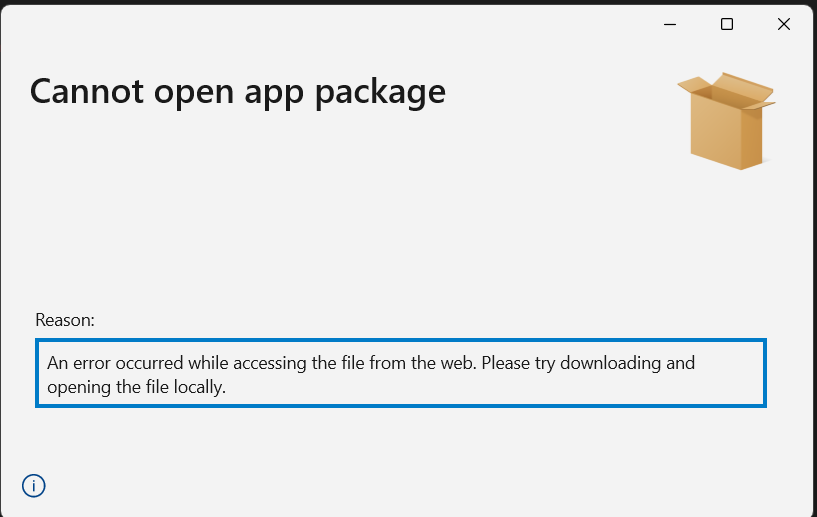 how to fix this -An error occurred while accessing the file from the web. Please try downloading ...