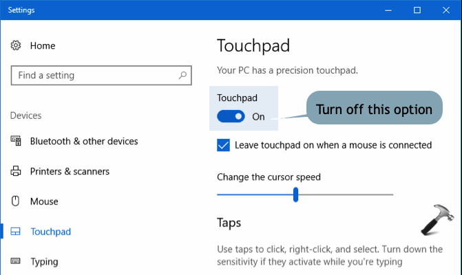 How to turn off touchpad in windows 10 - Microsoft Q&A