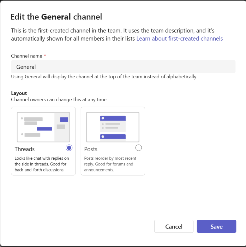 Threaded Layout for Teams - Microsoft Q&A