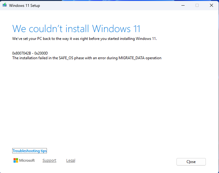 When trying to access notifications panel in windows, getting error "exception processing ...