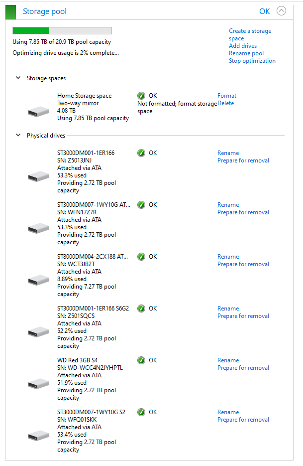 Drives set up with storage spaces not recognized after rebuilding SSD ...