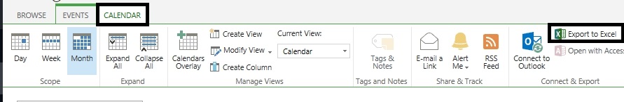 Export SharePoint Calendar information to Excel - Microsoft Q&A