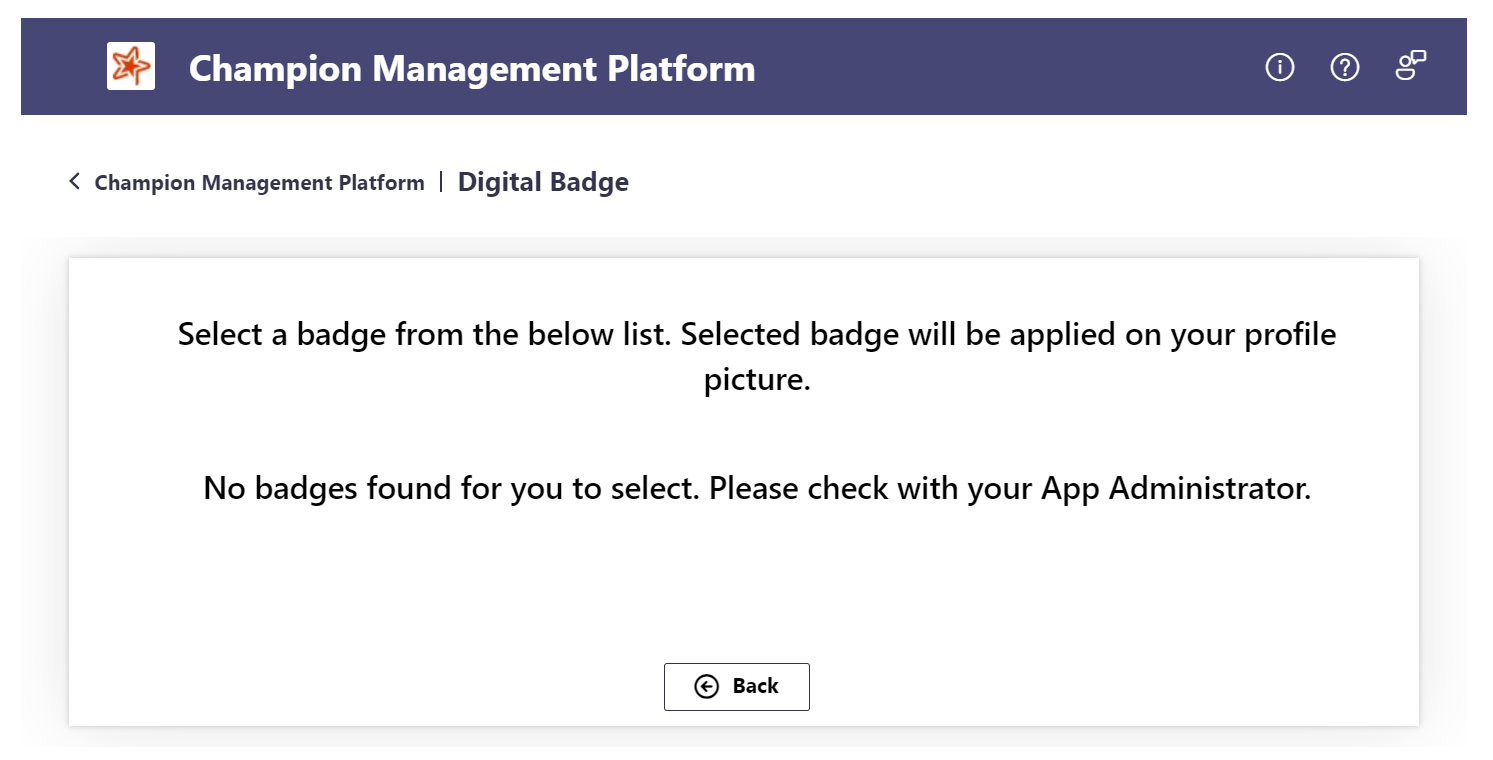 Champion Management Platform won't apply digital badge - Microsoft Q&A