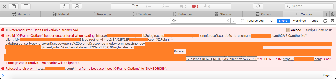 Azure AD B2C Embedded signin is not working in safari - Microsoft Q&A