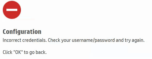 Incorrect Credentials Error when Configuring HP Scan to Email via SMTP ...