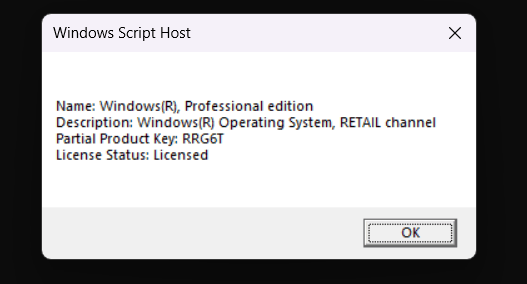 Partial product key after upgrading to windows 11 pro - Microsoft Q&A