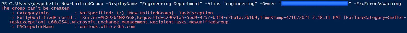 Unable to manage microsoft 365 groups using PowerShell cmdlet - Microsoft Q&A