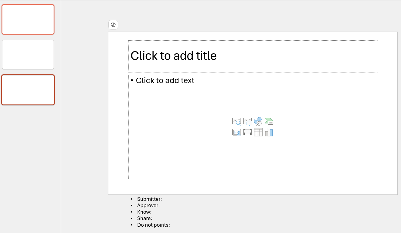 PowerPoint notes 'template' in Slide Master? For every slide ...